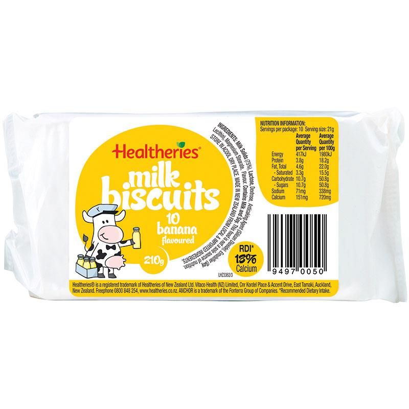 Healtheries Milk Biscuits Banana - 20 Packs | Australian Vitamins