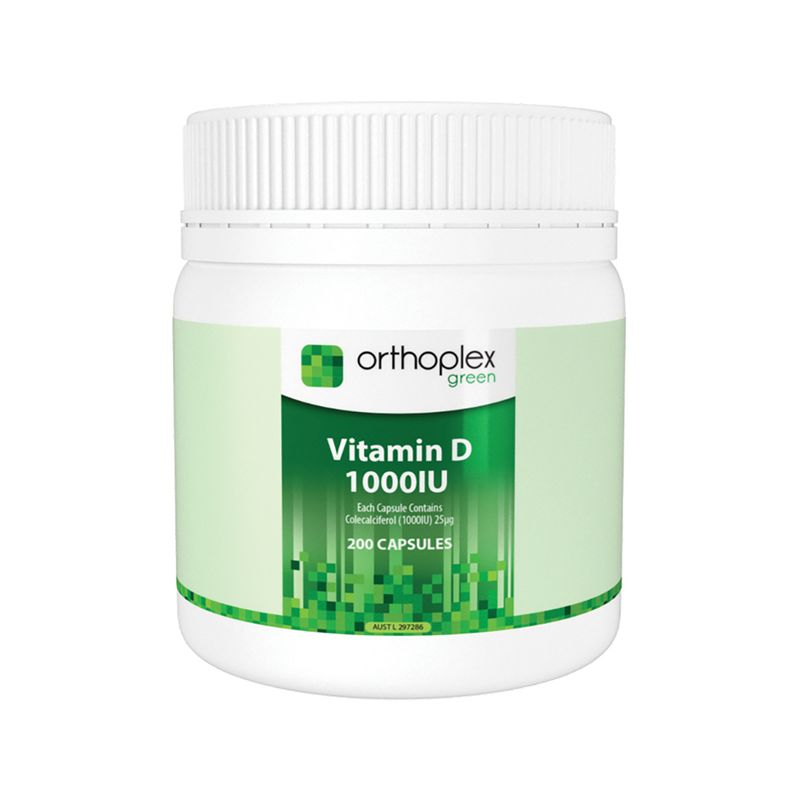 Orthoplex Green Vitamin D 1000iu | 200 Capsules | Australian Vitamins