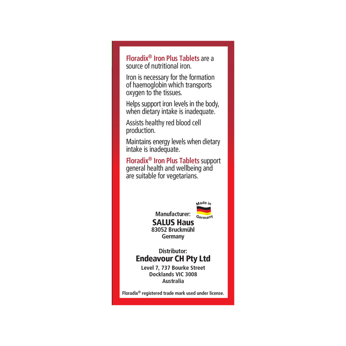 Floradix Iron Plus Tablets | Australian Vitamins