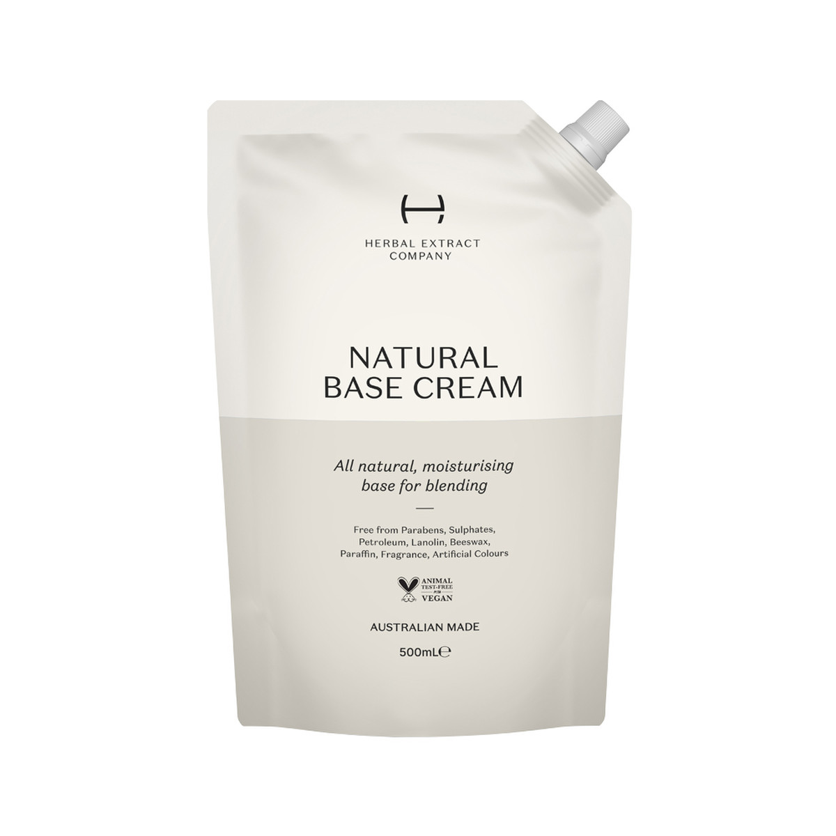 Herbal Extract Company Natural Base Cream 500ml | Australian Vitamins