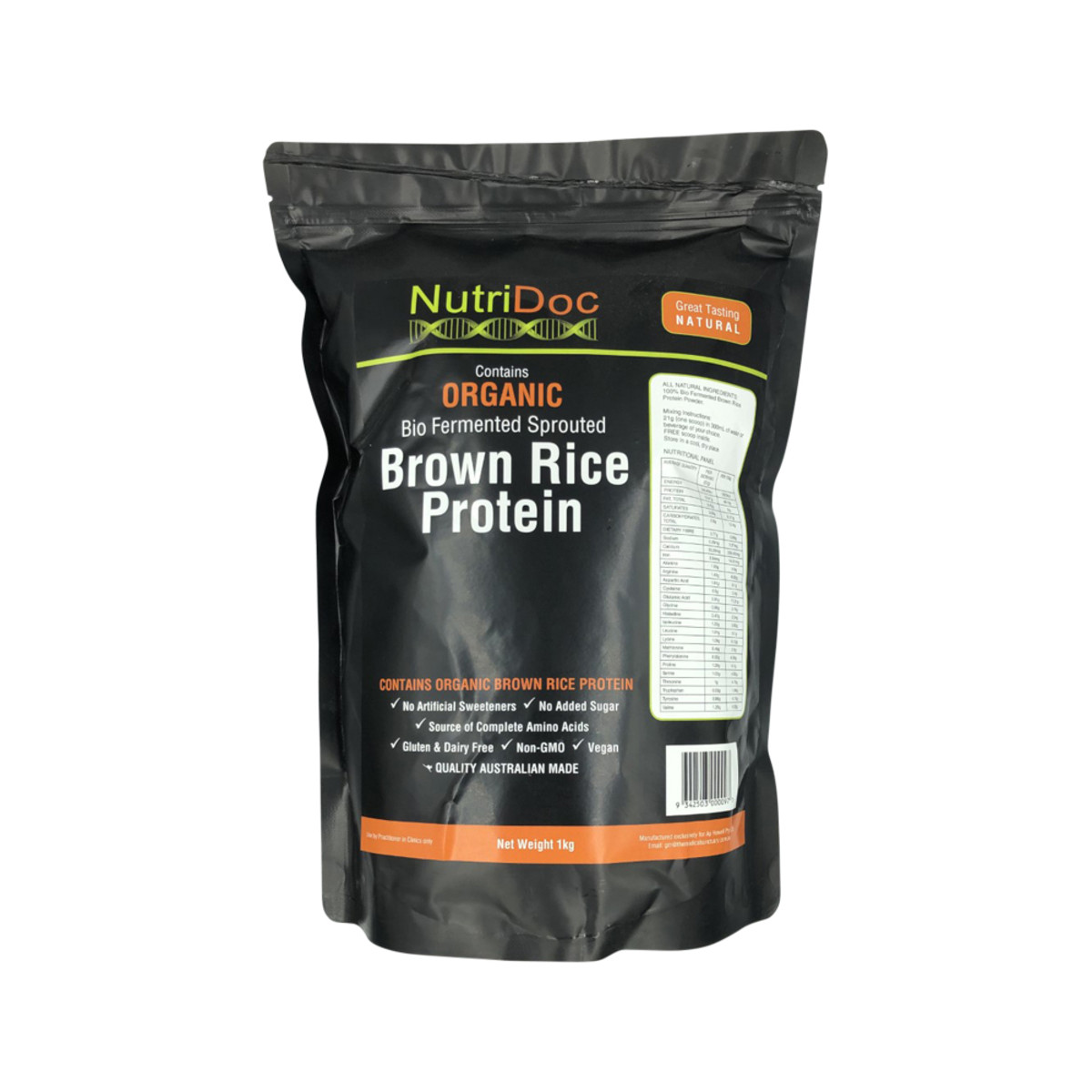 Nutridoc Organic Bio-Fermented Sprouted Brown Rice Protein Natural ...