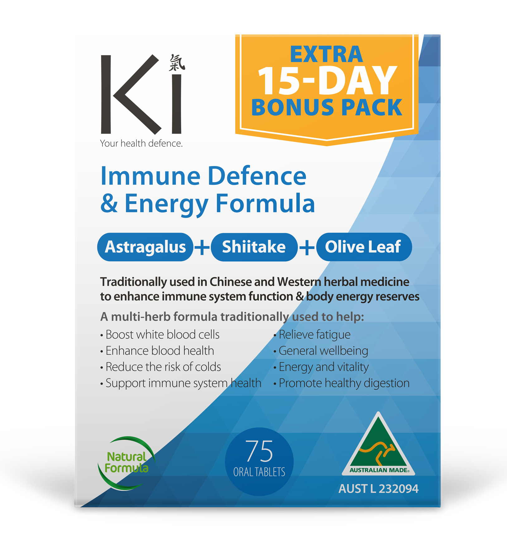Ki Immune Defence & Energy Formula | 75 Tablet Bonus Pack! | Australian ...