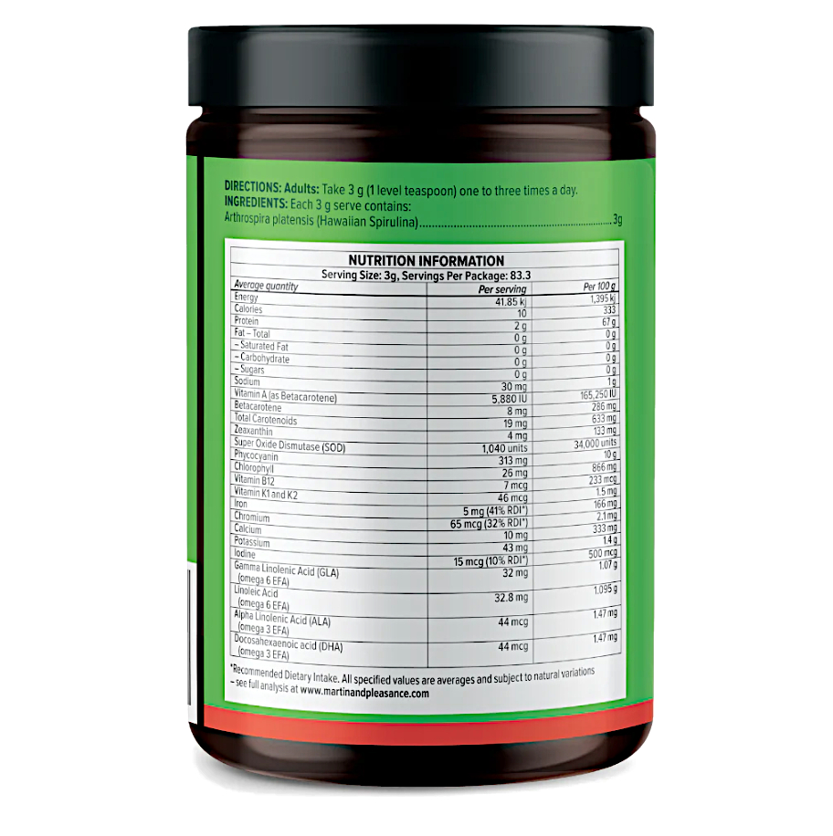 Spirulina Powder Nutritional Information at Henry Lymburner blog